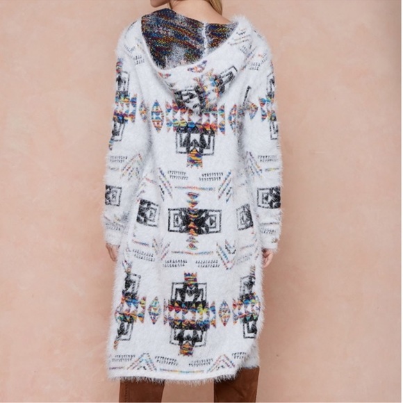 Sweaters | 18 New 12 Multicolor Long Duster Fuzzy Hooded Cardigan ...